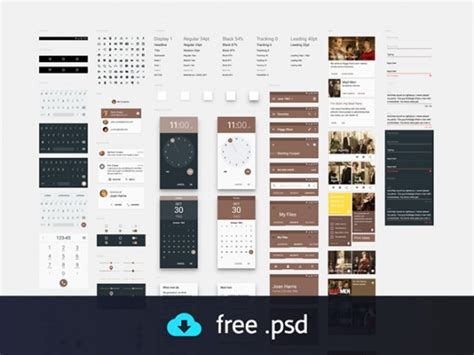 Material Design UI Kit Freebiesbug