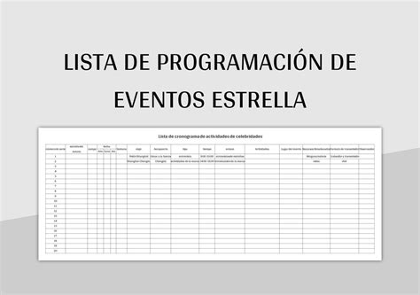Plantillas Horario De Eventos Para Excel Gratis Y Hojas De Cálculo De