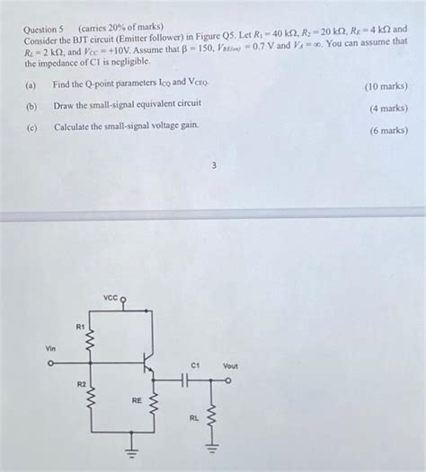 Solved Question 5 Carries 20 Of Marks Consider The BJT Chegg Com