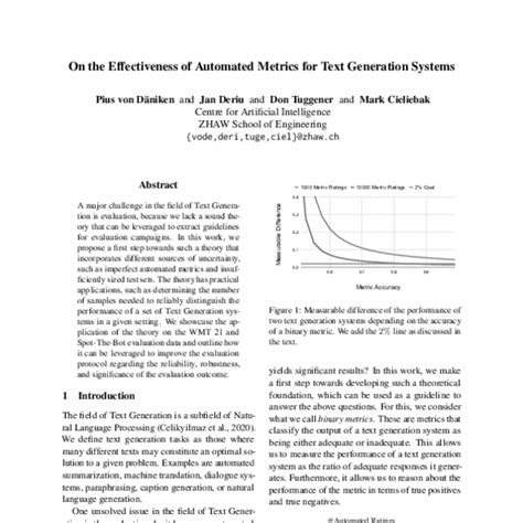 On The Effectiveness Of Automated Metrics For Text Generation Systems Acl Anthology