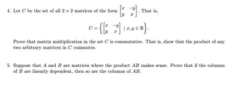 Solved Let C Be The Set Of All X Matrices Of The Form Chegg