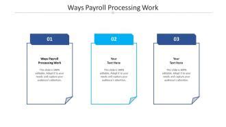 Ways Payroll Processing Work Ppt Powerpoint Presentation Pictures Guidelines Cpb Presentation