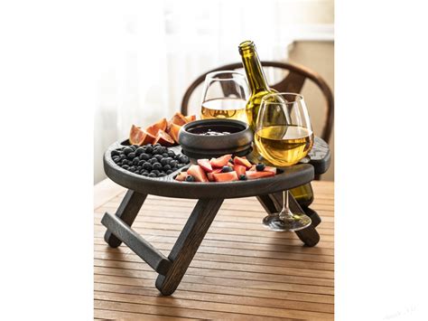 Деревянный винный столик из дуба купить в интернет магазине Foxwood