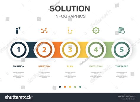 Solution Strategy Plan Execution Timetable Icons Stock Vector Royalty