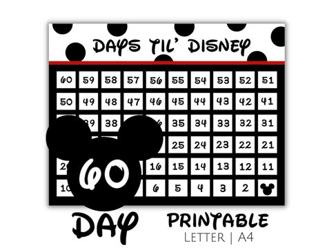 60 Day Mickey Countdown Printable Vacation Planning Printable