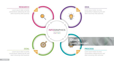 4 개의 연속 단계화살표 비즈니스 모델의 개념 선형 그림 과 텍스트 상자 브로셔 프리젠 테이션을위한 타임 라인 디자인 인포그래픽 디자인 레이아웃 4에 대한 스톡 벡터 아트