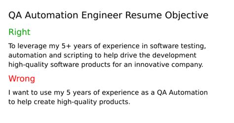 Top 18 Qa Automation Engineer Resume Objective Examples