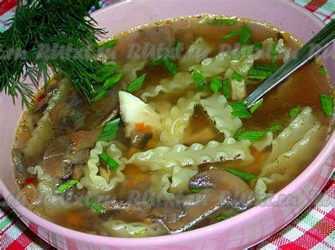 Куриный суп с грибами и лапшой 6 фото в рецепте