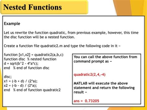 User Defined Functions In Matlab