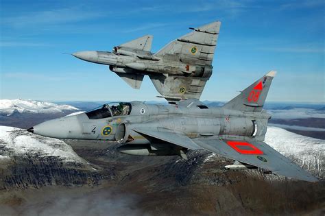 Swedish Military Saab 37 Viggen Hd Wallpaper