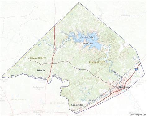 Topographic Map Of Comal County Texas