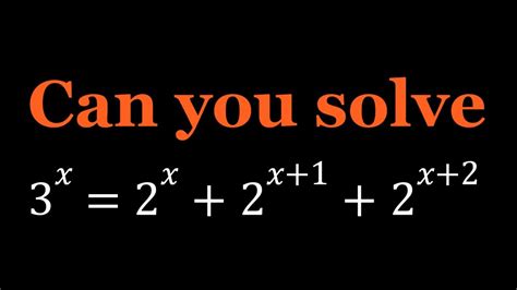 An Exponential Equation With Different Bases Youtube