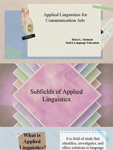 Subfields Of Applied Linguistics Pdf Translations Linguistics
