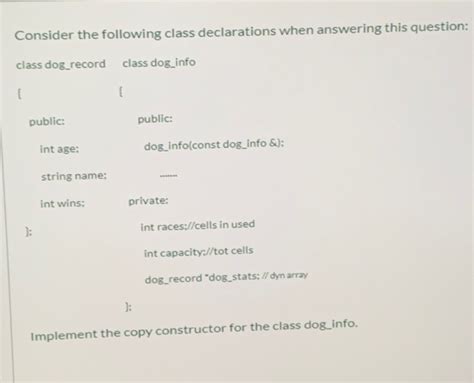 Solved Consider The Following Class Declarations When