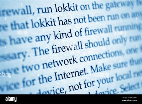 Firewall On Network Connection Stock Photo Alamy