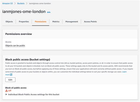 Block All Public Access To Bucket