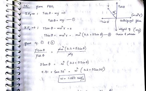 Solved A “swing Ride” Is Shown In The Figure Calculate The Necessary 1 Answer