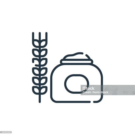 흰색 배경에서 격리된 곡물 벡터 아이콘입니다 개요 웹 사이트 디자인 및 모바일 응용 프로그램 개발을위한 얇은 라인 곡물 아이콘