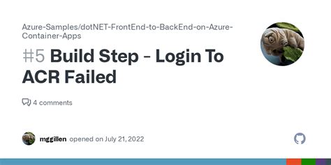 Build Step Login To Acr Failed Issue Azure Samples Dotnet