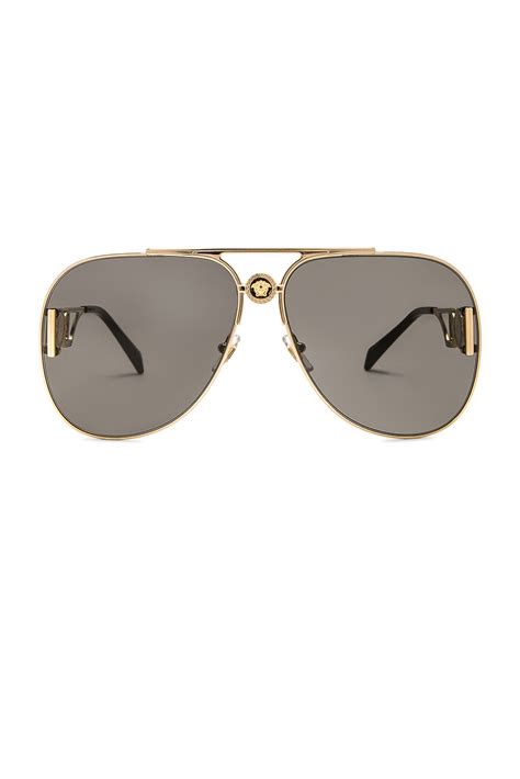 Versace Aviator Sunglasses In Gold Revolve