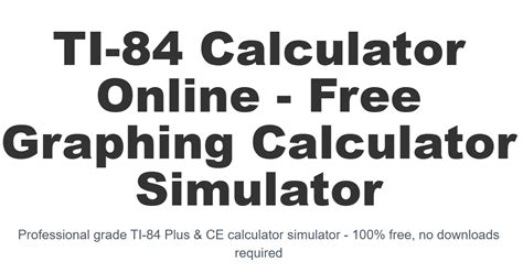 Free Ti 84 Calculator Online Graphing And Scientific