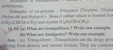 Polystyreneexamples Of Co Polymer Polyesters Terylene Glypta Nylon