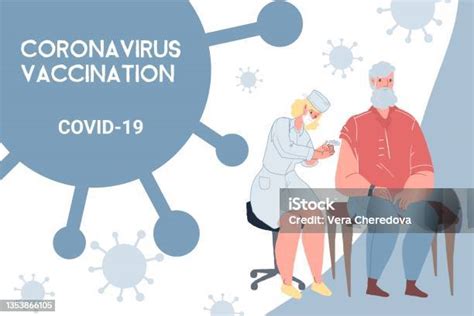 플랫 만화 의사 및 환자 캐릭터 예방 접종 및 코로나바이러스 예방 벡터 일러스트 개념 백신접종에 대한 스톡 벡터 아트 및 기타 이미지 백신접종 아이콘 0명 Istock