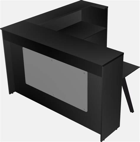 Slick Black L Shaped Reception Desk Officestock