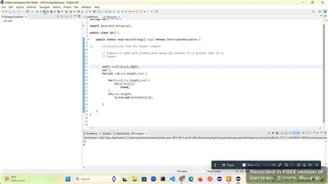 Find The Leader Element From An Array Youtube