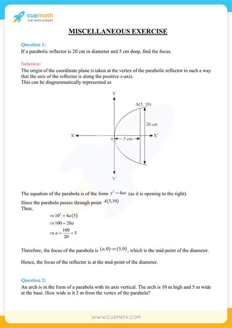 Ncert Solutions For Class 11 Maths Chapter 11 Conic Sections Miscellaneous Exercise