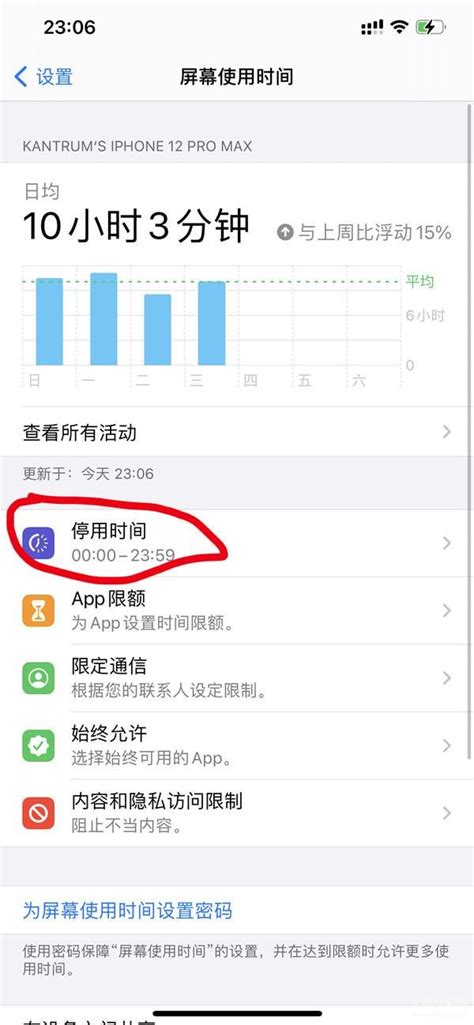 苹果屏幕使用时间怎么设置设置屏幕使用时间方法 电脑装配网 手机版