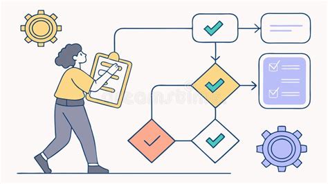 Business Process Flowchart Workflow And Project Management Vector Design Generative Ai Stock