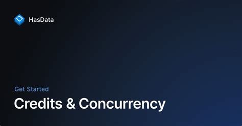 Credits And Concurrency Hasdata Documentation