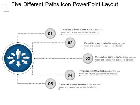 five different paths icon powerpoint layout templates powerpoint