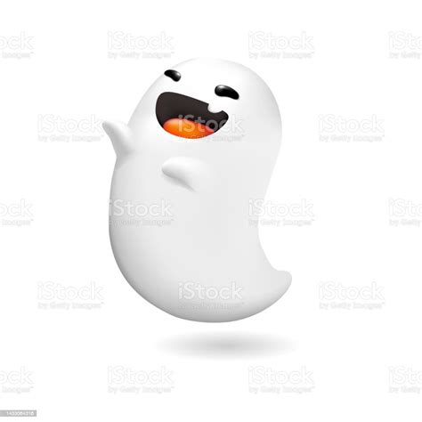 Ilustración De Ilustración Vectorial Ghost 3d Aislada Sobre Fondo