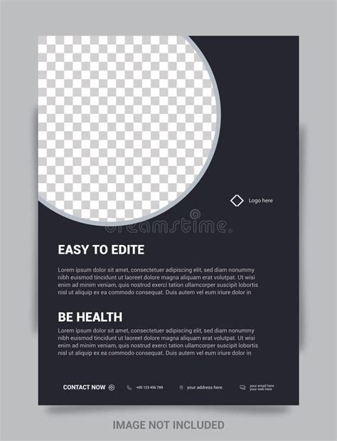 Health And Wellness Flyer Template Design Stock Vector Illustration