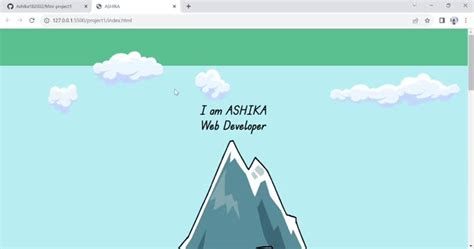 Ashika Shettigar On Linkedin Miniproject1 Intern Webdevelopment