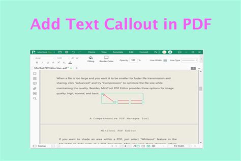 how to add text callout in pdf via minitool pdf editor