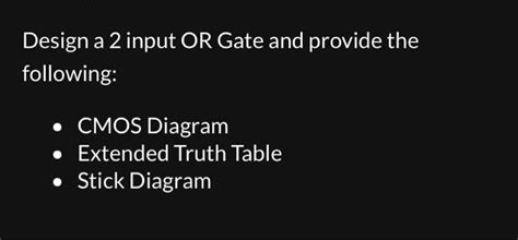 Solved Design A Input OR Gate And Provide The Following Chegg Com
