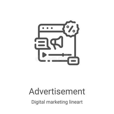 Advertisement Icon Vector From Digital Marketing Lineart Collection Thin Line Advertisement