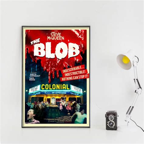 1958 The Blob Movie Poster Vintage Canvas Posters Wall Decor Art