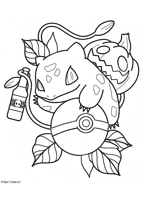ハロウィンフシギダネ ぬりえ 塗り絵