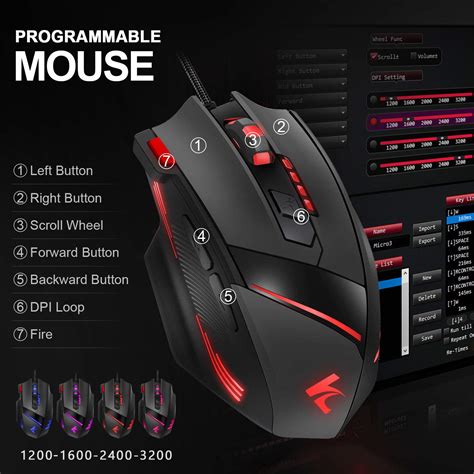 Gaming Mouse Wired Programmable 7 Buttons Hcman [upgraded Version