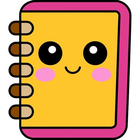 Cute Notebook Cartoon Illustration Premium AI Generated Image