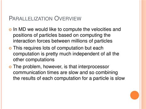 Ppt Parallelization In Molecular Dynamics Powerpoint Presentation Free Download Id965939