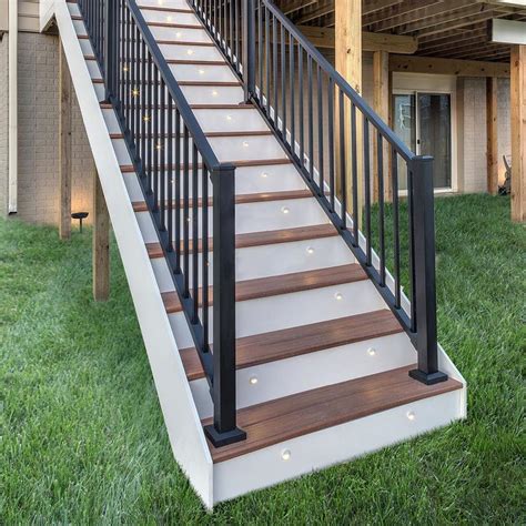 Trex Assembled 8 Ft X 3 Ft Signature 24 Pack Charcoal Black Square Aluminum Stair Rail Kit