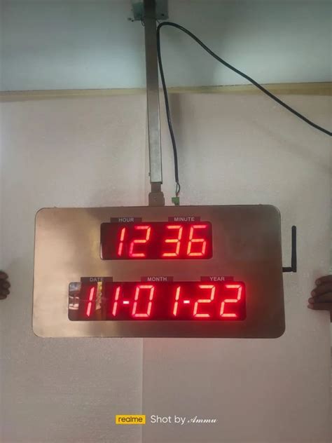 Digital Double Sided Wall Clock At 25500 Global Positioning System Synchronized Clocks In