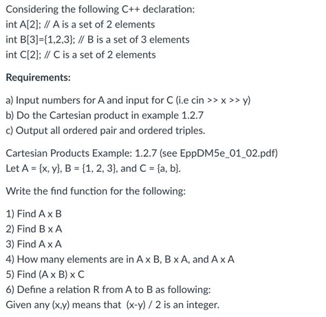Solved Considering The Following C Declaration Int A 2