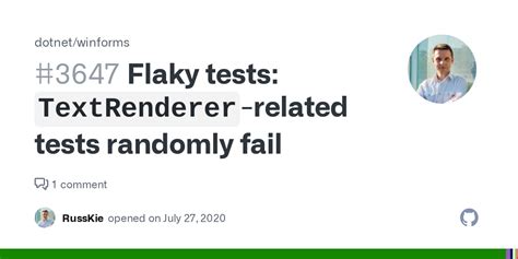 flaky tests `textrenderer` related tests randomly fail · issue 3647 · dotnet winforms · github