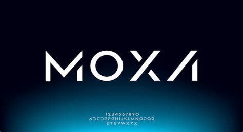 뜸 기술 테마로 추상 미래형 알파벳 글꼴 현대적인 미니멀리스트 타이포그래피 디자인 프리미엄 프리미엄 벡터